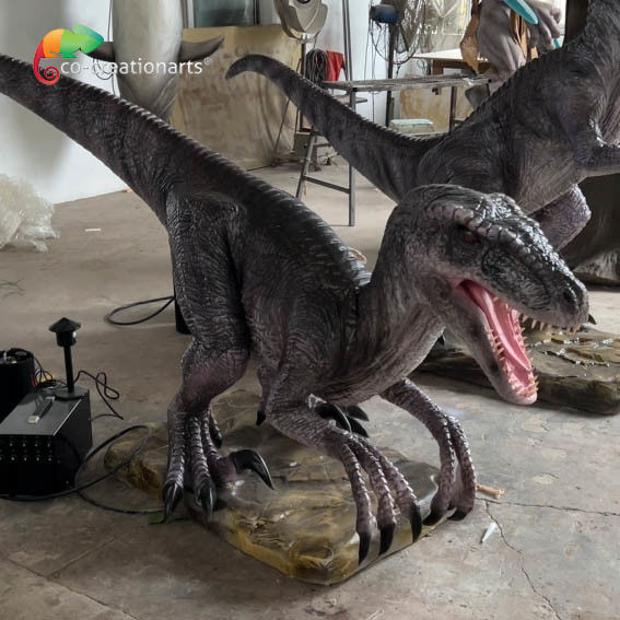 Amusement Park Life Size Animatronic Dinosaurs Animatronic Velociraptor ...