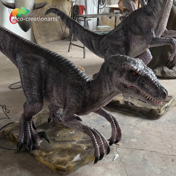 Amusement Park Life Size Animatronic Dinosaurs Animatronic Velociraptor ...