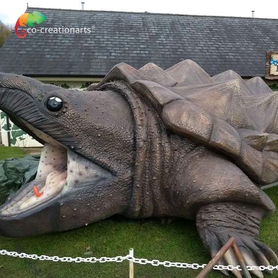7M Life Size Realistic Animatronic Animals Snapping Turtle For Aquarium