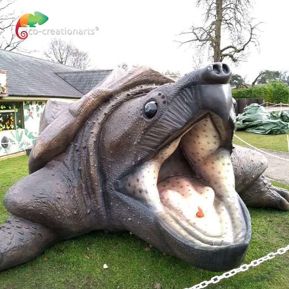 7M Life Size Realistic Animatronic Animals Snapping Turtle For Aquarium