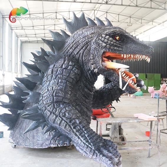 Customized Outdoor Animatronic Godzilla Monster Volcano For Amusement Park