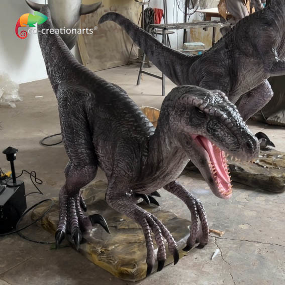 Amusement Park Life Size Animatronic Dinosaurs Animatronic Velociraptor ...